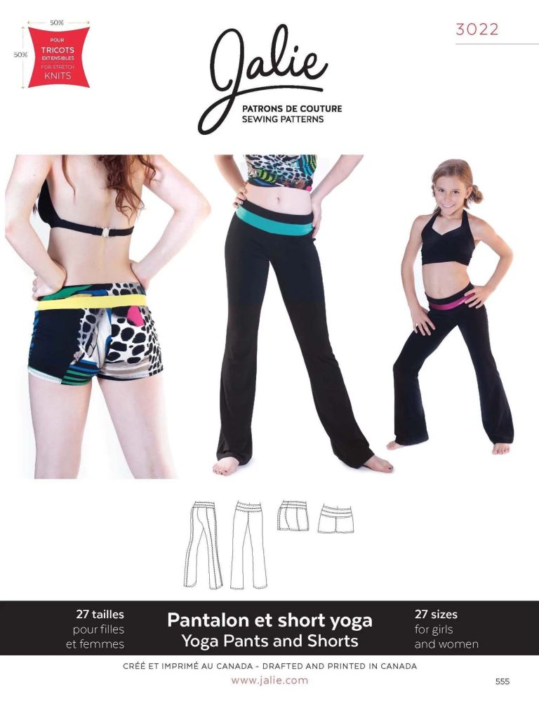 Jalie pattern – Yoga Pants and Shorts 3022 – Shine Trimmings & Fabrics