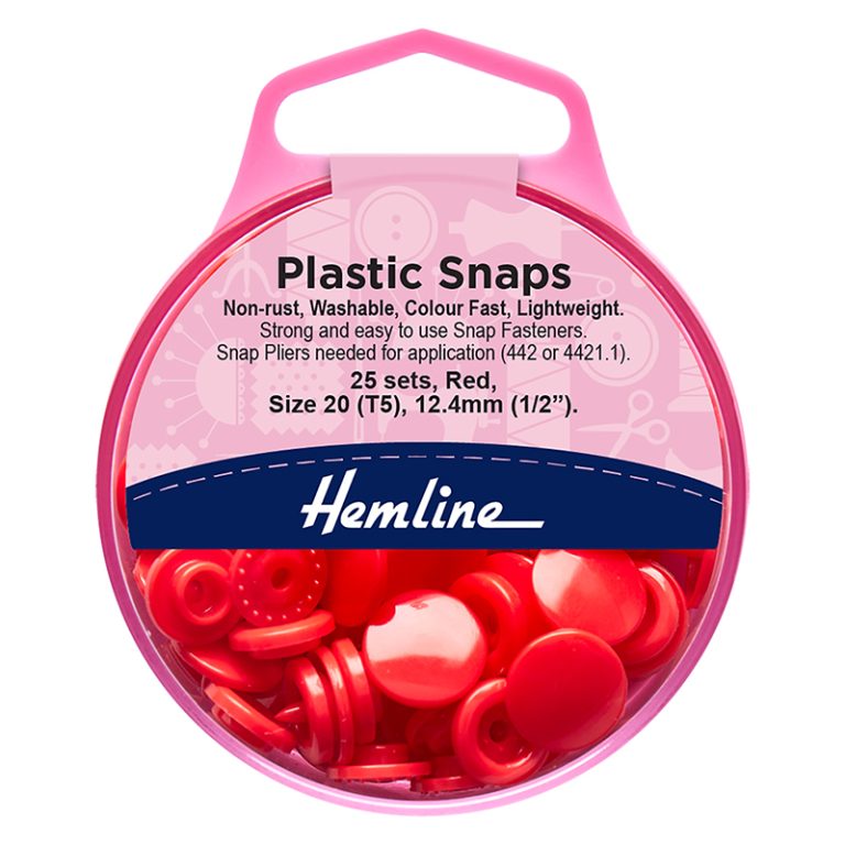 Hemline Plastic Snaps Red – Shine Trimmings & Fabrics