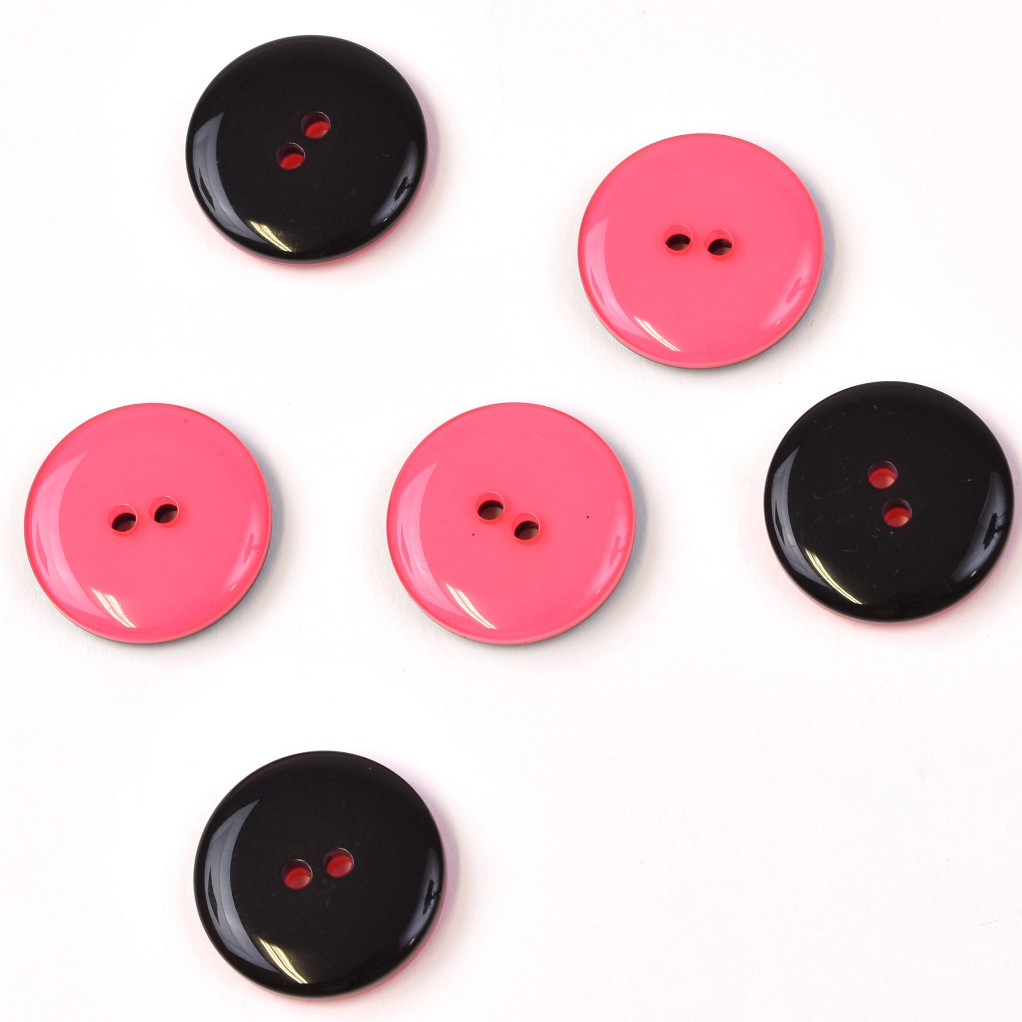 Double Sided Button Hot Pink/Black – Shine Trimmings & Fabrics