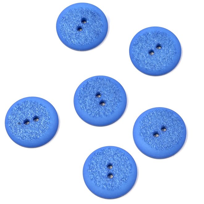 Textured Round 2 Hole Button Blue – Shine Trimmings & Fabrics