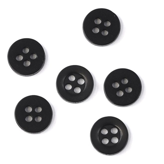 Flat Button 4 Holes Black – Shine Trimmings & Fabrics