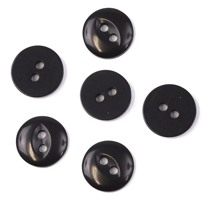 Flat Button with Eye Centre 2 Holes Black – Shine Trimmings & Fabrics