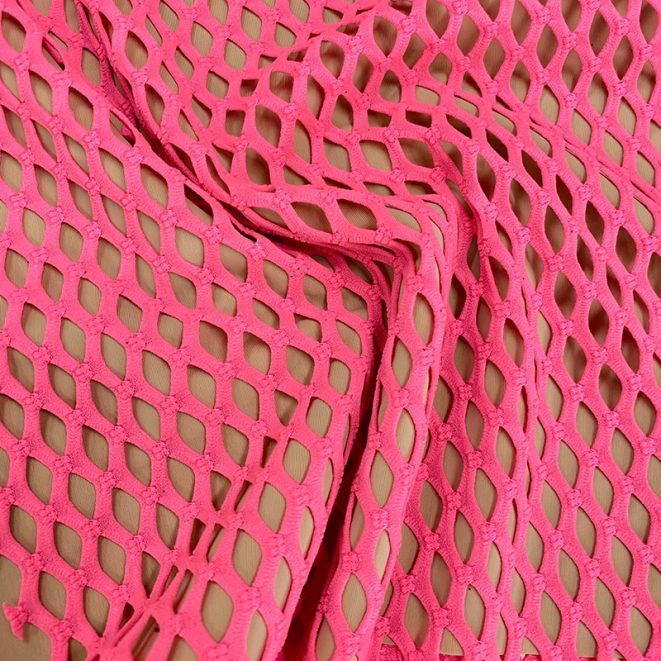 Large Hole Fishnet – Shocking Pink – 4 Way Stretch – Shine Trimmings ...