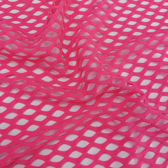 Large Hole Fishnet – Shocking Pink – 4 Way Stretch – Shine Trimmings ...