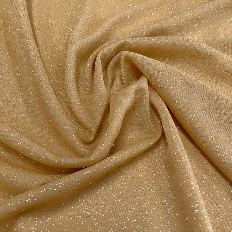 Glitter Knit Chiffon – Gold/Gold – Shine Trimmings & Fabrics